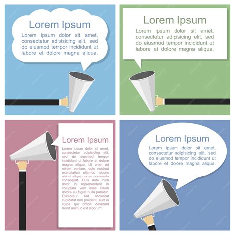 Premium Vector | Megaphone with different speech bubbles vector eps10 illustration
