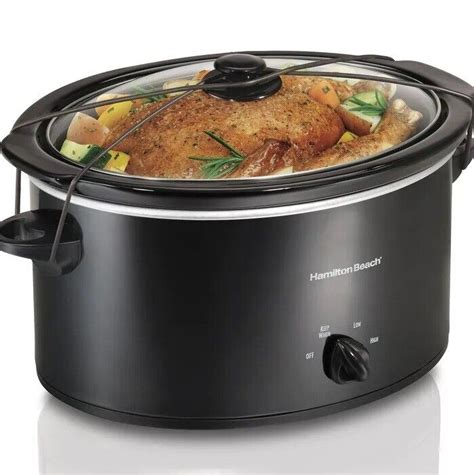 5 Quart Black Slow Cooker Crock Pot