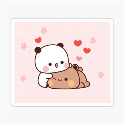 Love Hug Panda Bear Bubu Dudu Sticker For Sale By Dev Ilyass Redbubble