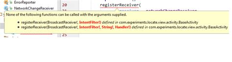 Java Registerreceiver Shows Error For Overloaded Method Stack Overflow