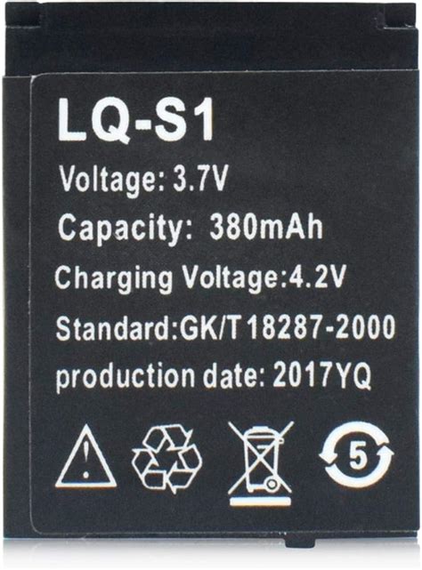 Amazon.com: IYWQ 380mAh Smart Watch Battery LQ-S1 YX-W9B 3.7V 380mAh ...