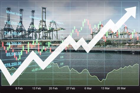 stock financial index show successful investment on logistic industry with graph chart and
