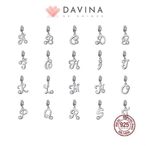 Jual Davina Jewelry Davina Alphabet Pendant Sterling Silver 925