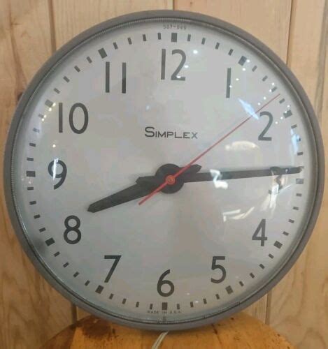 Vintage Simplex 13 School Classroom Type Wall Mount Electric Clock Works Usa 4824282594