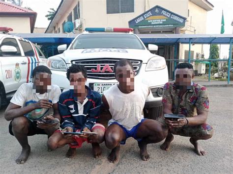 Four Suspected Traffic Robbers Arrested In Lagos Celebrate Christmas