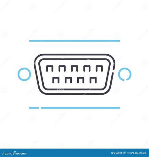 Rs232 Line Icon Outline Symbol Vector Illustration Concept Sign Stock Vector Illustration