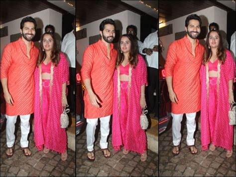 Karwa Chauth 2022 Varun Dhawan Spotted With Wife Natasha Dala At Anil