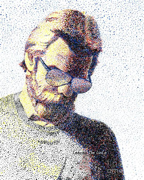 Art Pointillism Male Portrait Painting By Lenora De Lude Fine Art America