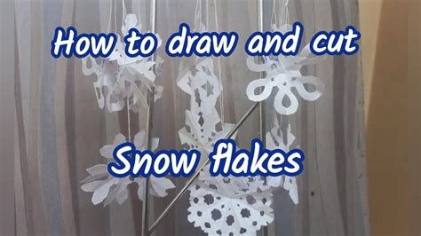 How To Draw And Cut Snow Flakes In Easy Way Youtube