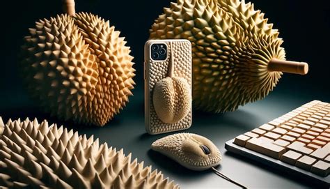 Premium Photo Durianthemed Tech Accessories On Des Generative Ai