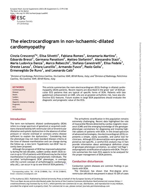 PDF The Electrocardiogram In Non Ischaemic Dilated Cardiomyopathy