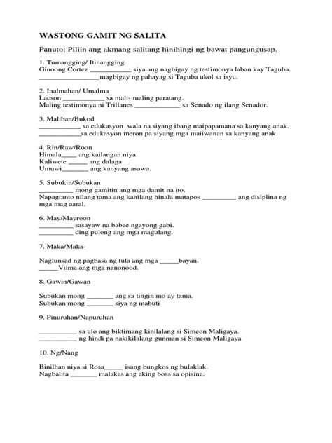 Copy Reading Exercises Pdf