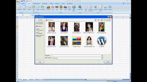 inserting picture in ms excel 2007 youtube