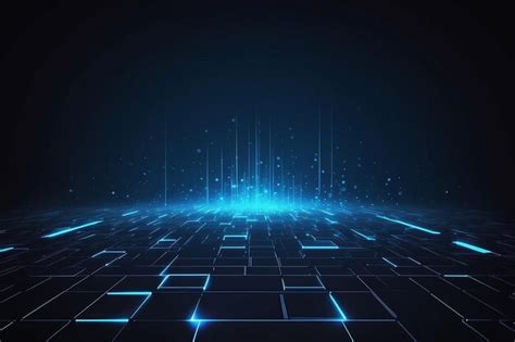 Premium Photo Futuristic Glow Abstract Digital Concept With Glowing Particle Squares