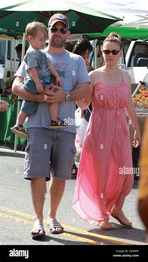 Actress Alyssa Milano Out With Husband David Bugliari And Son Milo