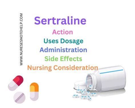 Sertraline Action Uses Dosage Administration Side Effects Nursing