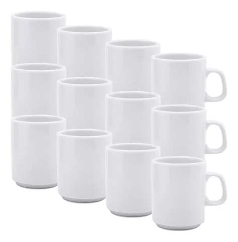Taza Jarro Caf N Porcelana Blanca Verbano L Nea Recta X