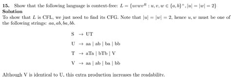 computer science question regarding context free grammar exercises