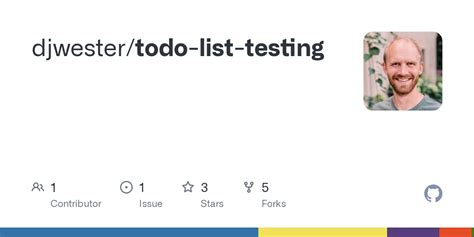 Github Djwester Todo List Testing