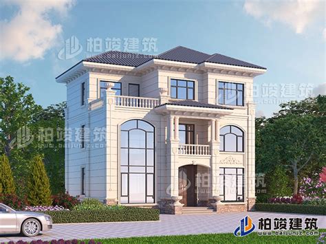 农村自建房欧式豪华三层bz3679简欧风格设计图 柏竣建筑