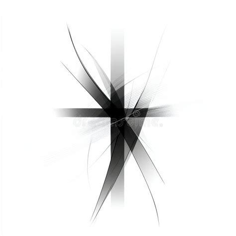 Abstract Black And White Design With Intersecting Lines And Shapes
