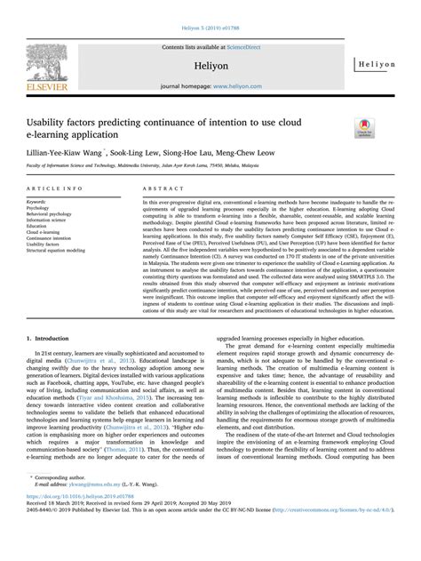 Pdf Usability Factors Predicting Continuance Of Intention To Use