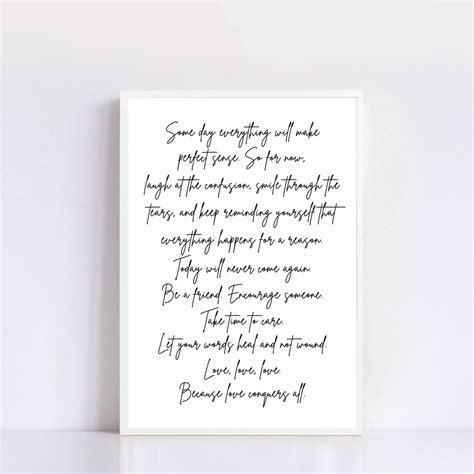 Someday Everything Will Make Perfect Sense Print Wall Print Etsy
