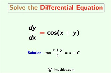 Solve Dy Dx Cos X Y And Find General Solution IMath