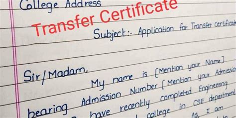 Writing An Application For A Transfer Certificate Tc From School