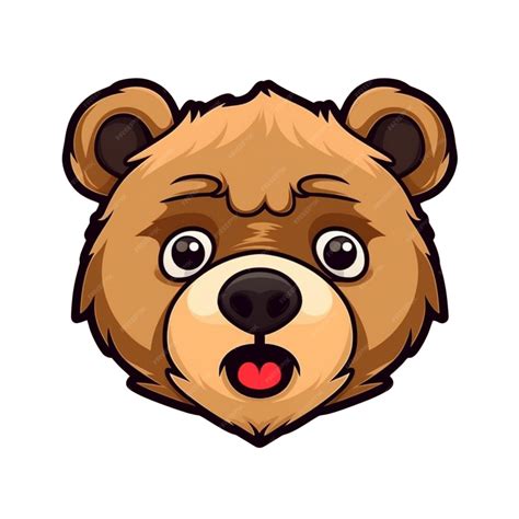 Diseño Vectorial De Caricaturas De Caras De Osos Vector Premium