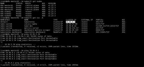 Destination Port Unreachable Is Displayed When A K8s Host Ping The Svc