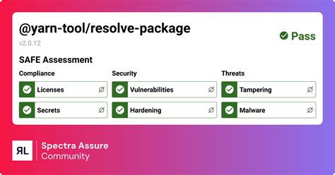 Yarn Toolresolve Package Npm Reversinglabs Spectra Assure Community