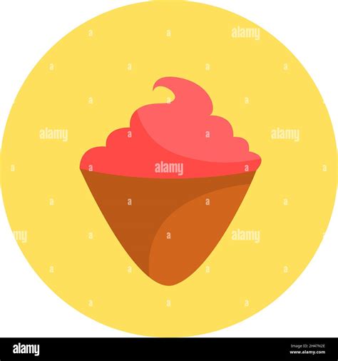 Cherry Ice Cream In Cone Illustration Vector On A White Background