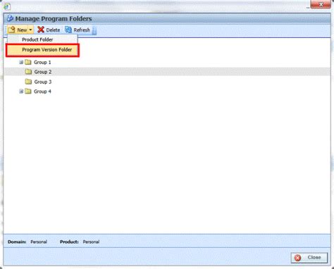 creating a program version folder