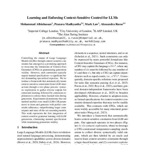 Learning And Enforcing Context Sensitive Control For Llms Acl Anthology