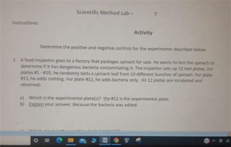 Solved Scientific Method Lab Instructions Activity Chegg