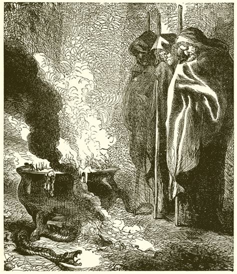 Macbeth The Three Witches By John Gilbert Fine Art Print