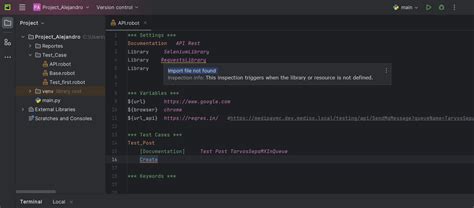 Library Requestslibrary Shows Import File Not Found And Can Not Find