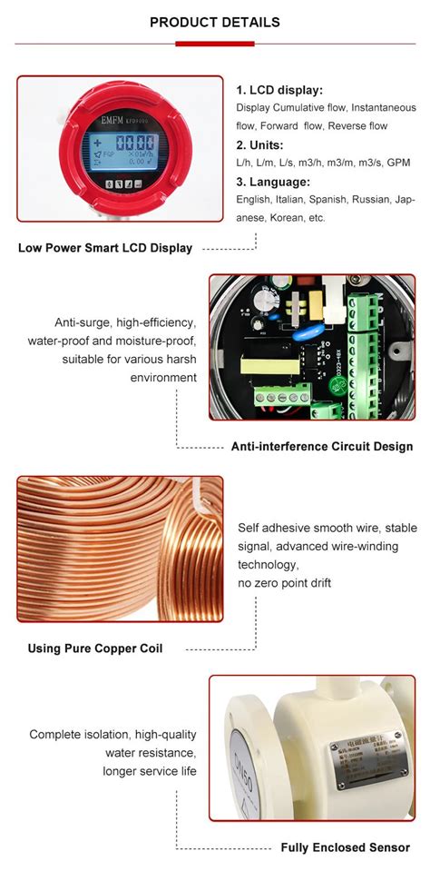 Dn100 Dn150 Electromagnetic Flowmeter Rs485 Sea Water Digital Sewage