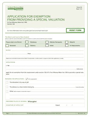 Fillable Online APPLICATION FOR EXEMPTION FROM PROVIDING A SPECIAL