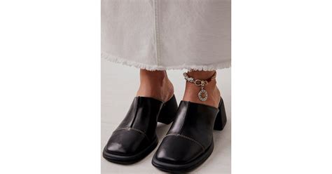 Free People Vagabond Ansie Mules In Gray Lyst