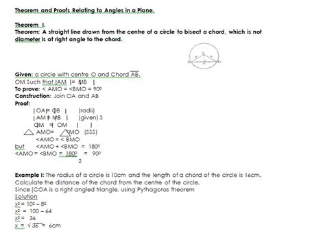 Deductive Proof Of Circle Geometry Classnotes Ng
