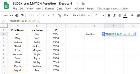 How To Use INDEX And MATCH Together In Google Sheets 2020