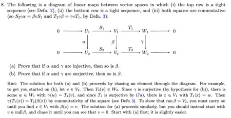 solved 8 the following is a diagram of linear maps between