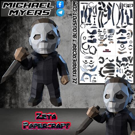 Chibi Figure Low Poly Halloween Michael Myers Paperzone Vn