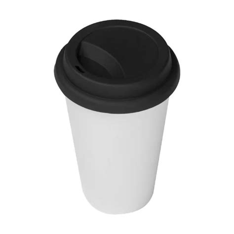 12oz Double Wall Plain White Ceramic Coffee Mug With Silicone Lid Buy