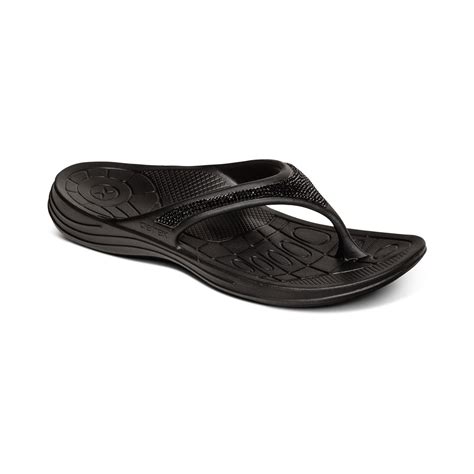 Aetrex Womens Fiji Soft Toe Orthotic Flip Flops For Women Summer Beach