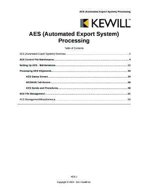 AES Automated Export System Processing Doc Template PdfFiller