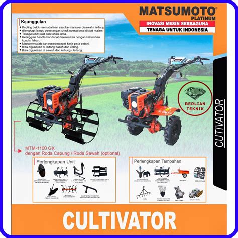 Jual Traktor Sawah Tiller Matsumoto MTM 1100 GX Mesin Bensin 9 HP