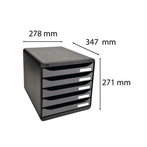 Exacompta Big Box Plus Drawer Unit Metallic Black Metallic Silver 309738d